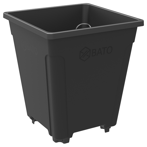Vierkante pot 10 liter - rasterbodem, beter stapelbaar | Bato Plastics